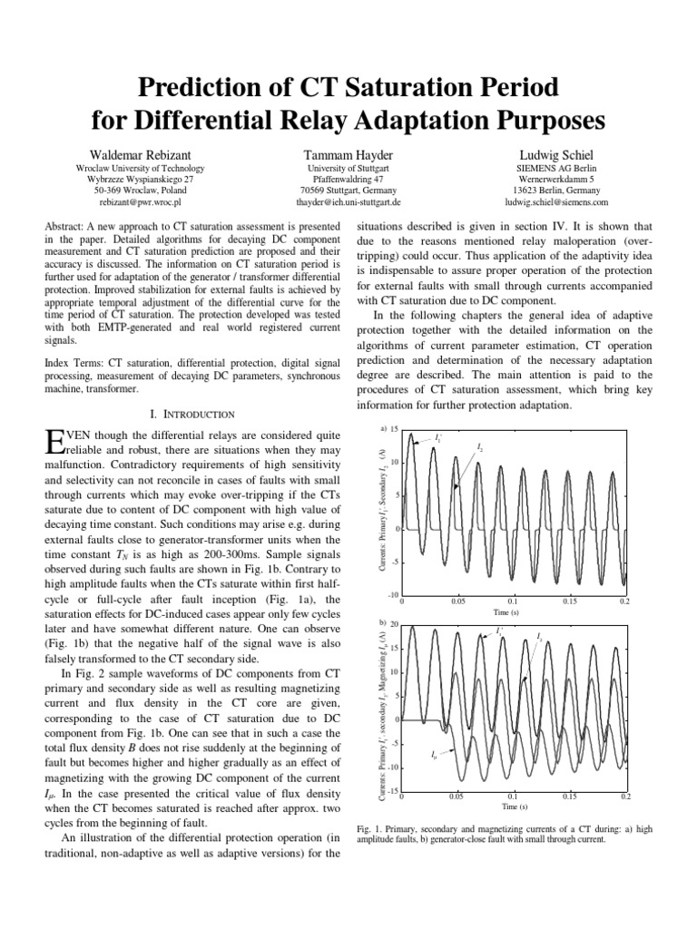 CT Saturation Prediction for Relays | PDF | Science & Mathematics
