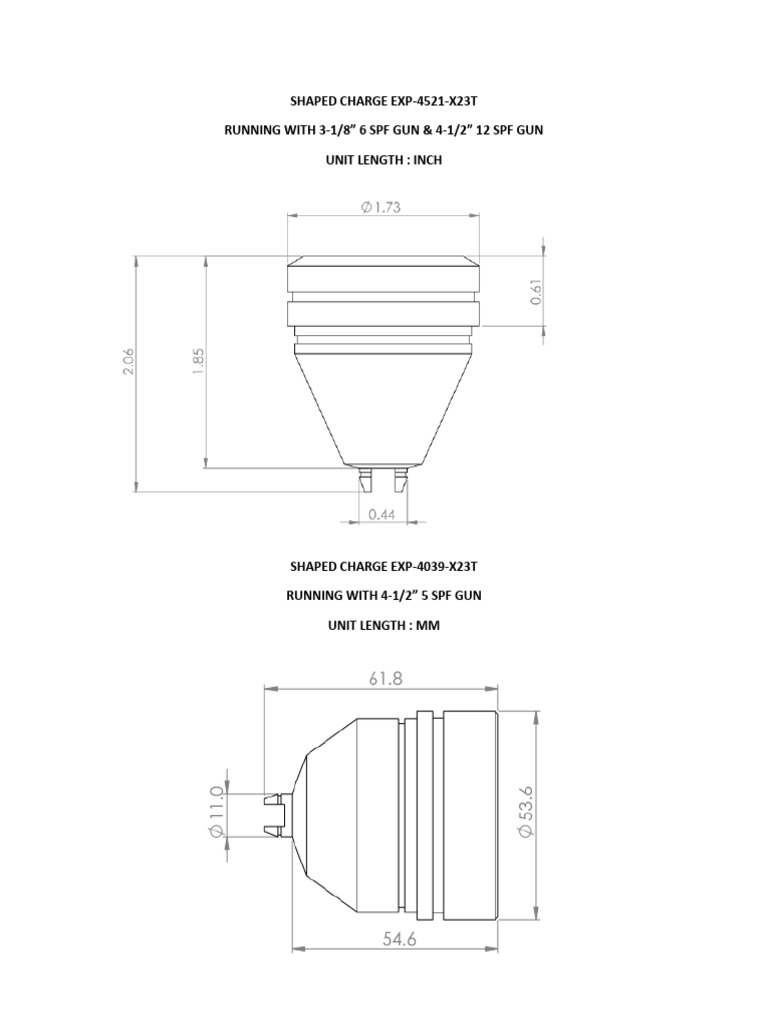 Shaped Charge Dimension | PDF