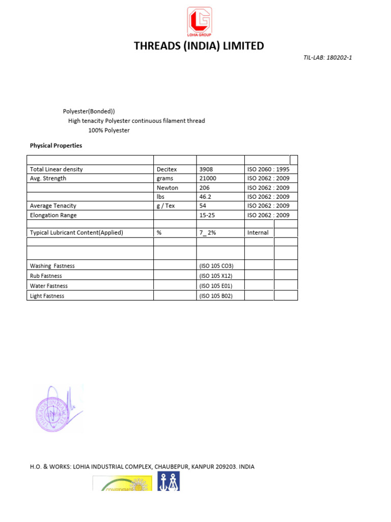 Threads India Polyester Threads | PDF | Materials