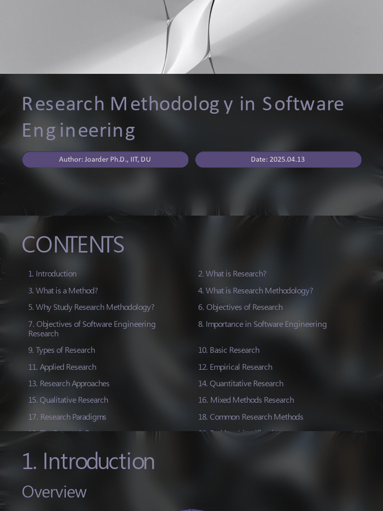 Research Methodology in Software Engineering | PDF | Qualitative ...