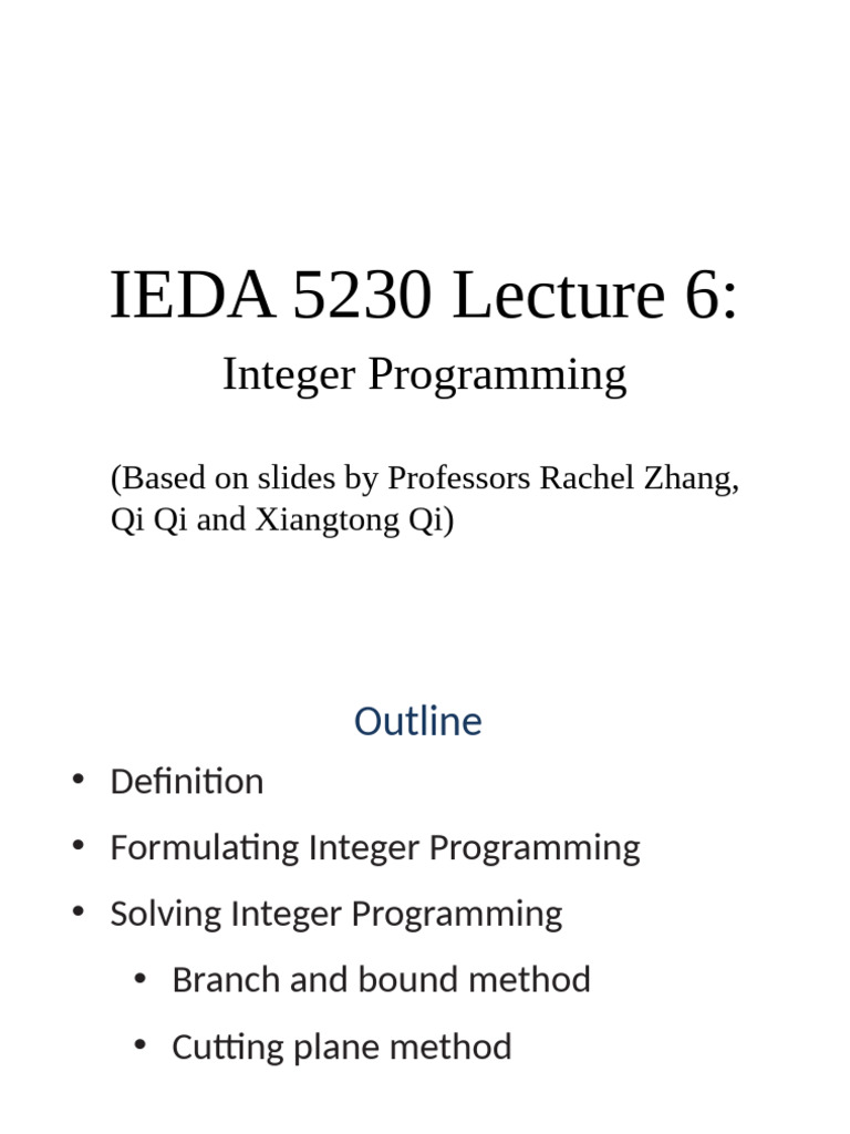 lec6-1 | PDF | Linear Programming | Mathematical Optimization