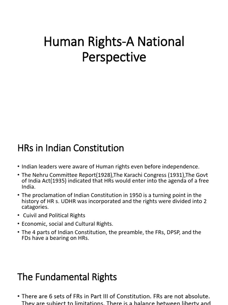 Human Rights-A National Perspective | PDF | Political Science | Justice