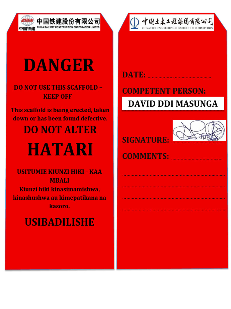 Scaffold Safety Warning and Compliance | PDF