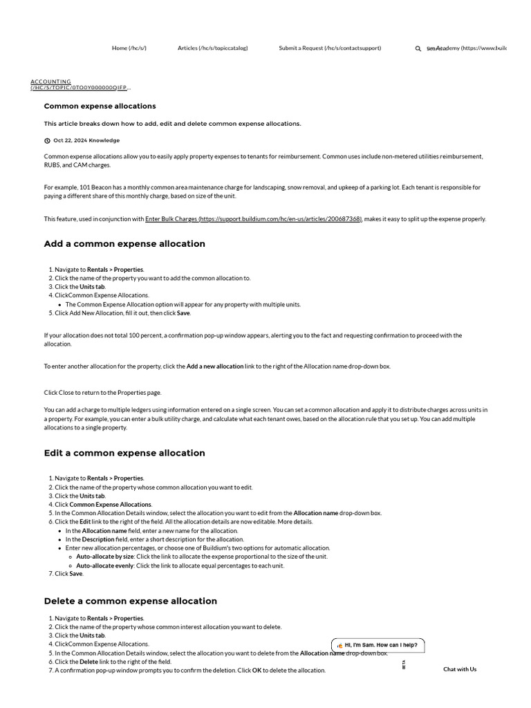 Manage Common Expense Allocations | PDF