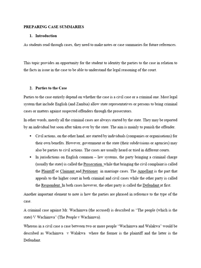 How to Prepare Case Summaries | PDF | Statutory Interpretation | Lawsuit