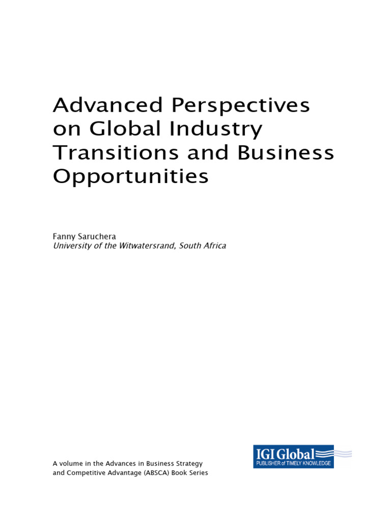 Advanced Perspectives On Global Industry Transitions and Business ...