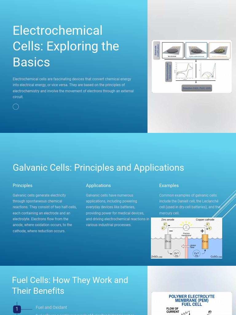 Understanding Electrochemical Cells | PDF | Electrochemistry | Fuel Cell