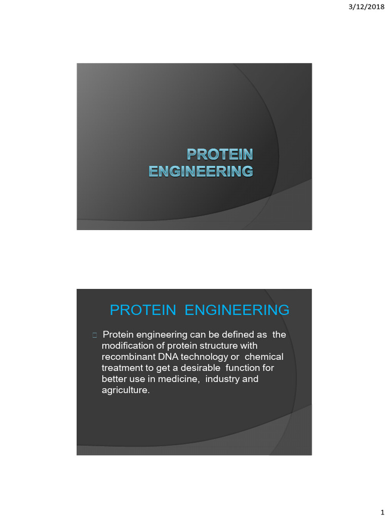 Protein Engineering Techniques and Applications | PDF | Enzyme | Proteins
