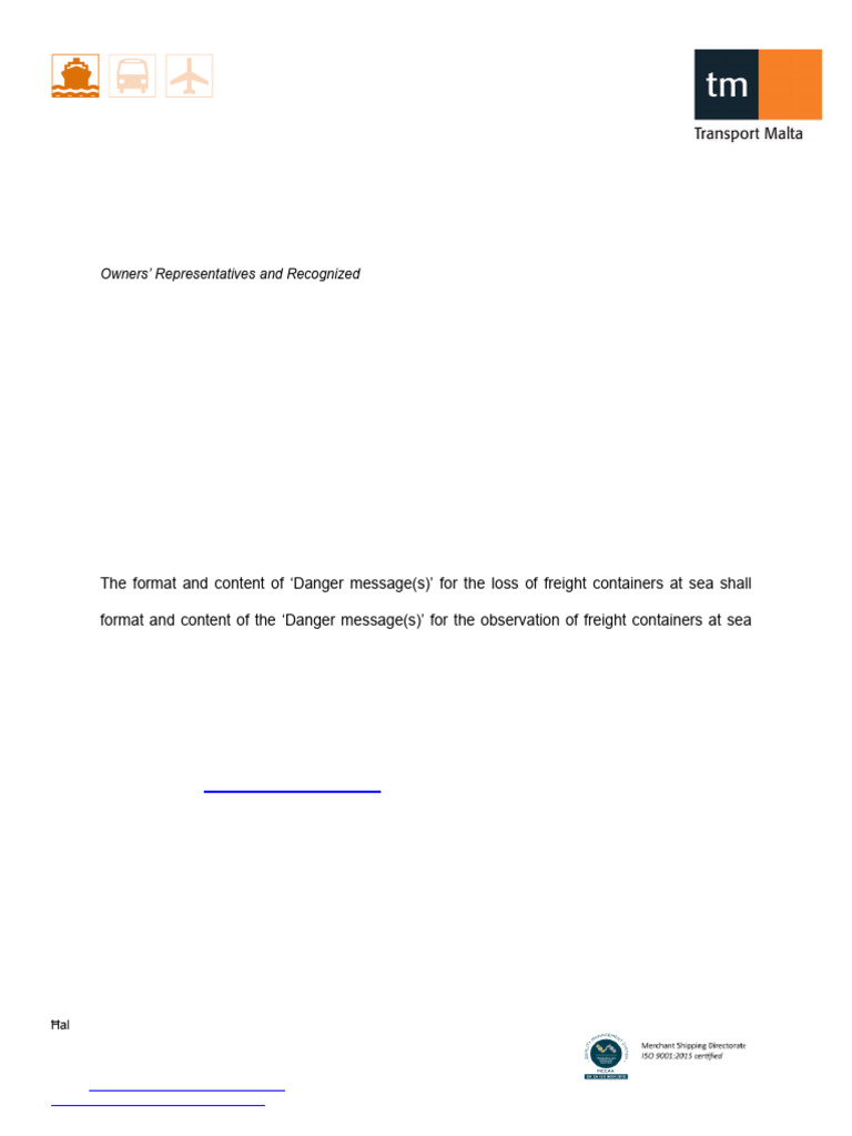 IMO Reporting for Lost Containers | PDF | Shipping | Water Transport