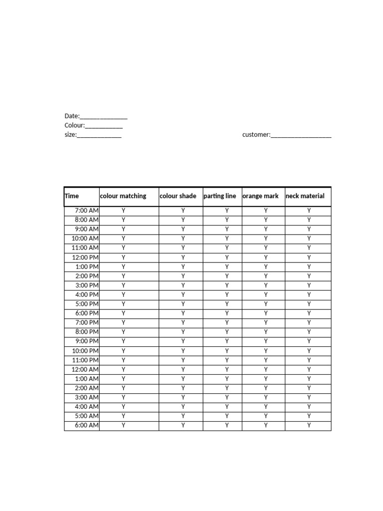 Pso QC Sheet | PDF