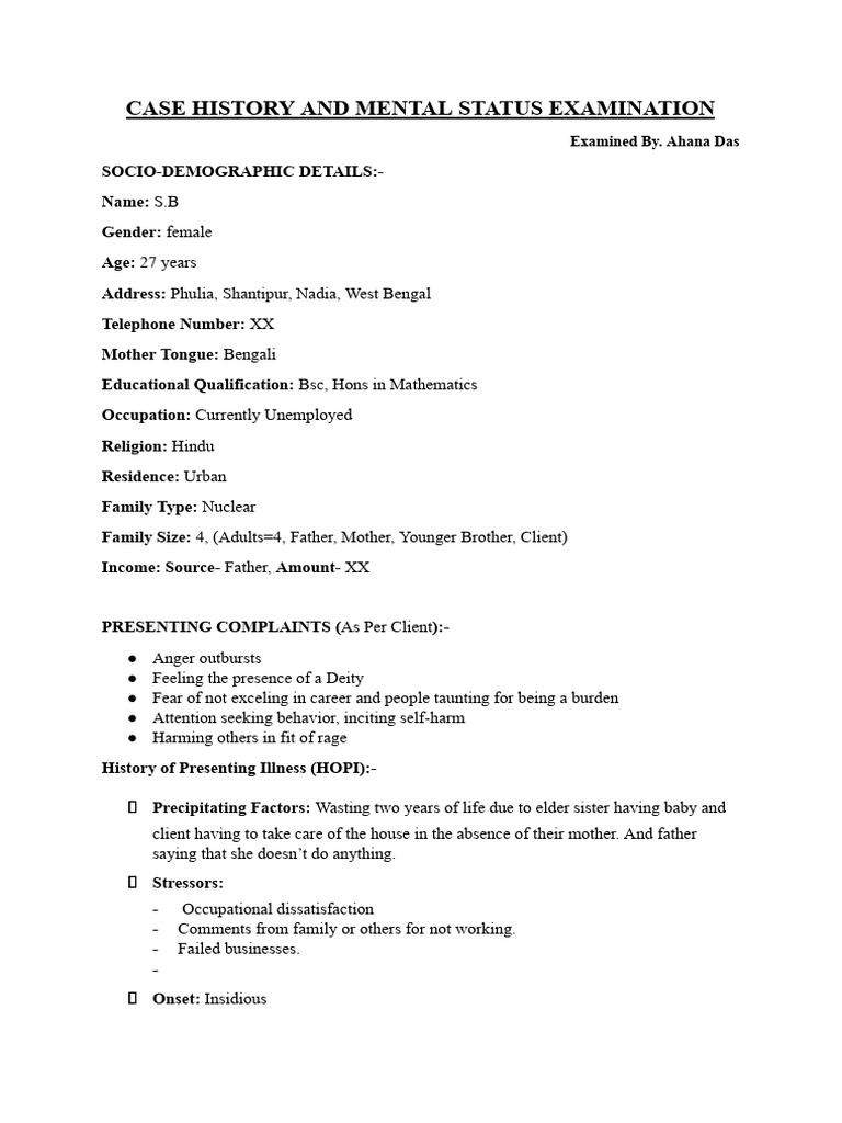Mental Health Case Study: Anger & Hallucinations | PDF | Hallucination ...