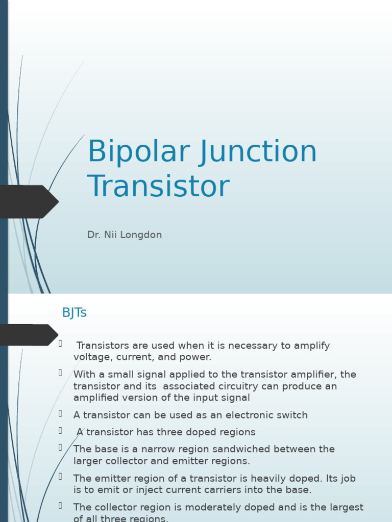 Bipolar Junction Transistor | PDF | Bipolar Junction Transistor | Amplifier