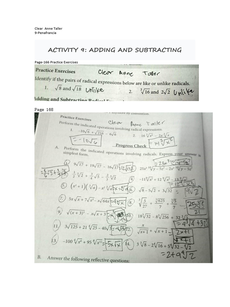 Activity 9 Adding and Subtracting | PDF