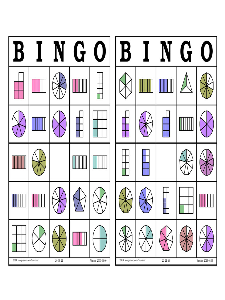 Bingo de Fracciones Completo - 0 | PDF