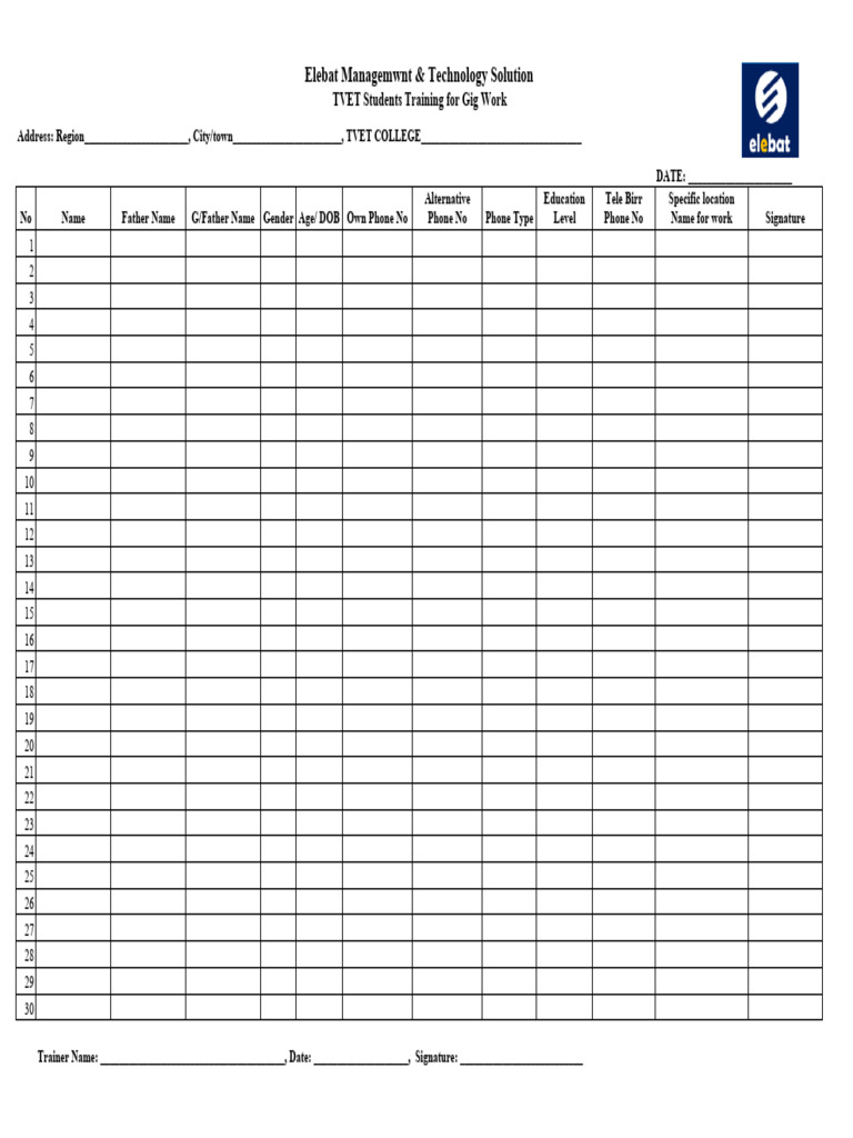 Gig Worker Training Attendance | PDF