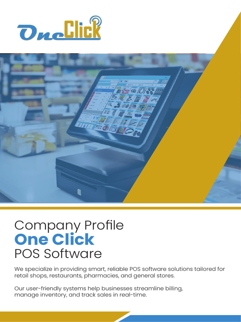 One Click POS Software Solutions | PDF | Point Of Sale | Information ...