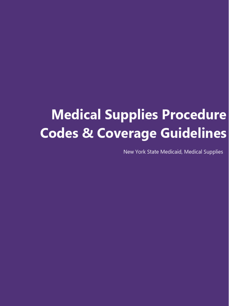 Medicaid Medical Supplies Guidelines | PDF | Catheter