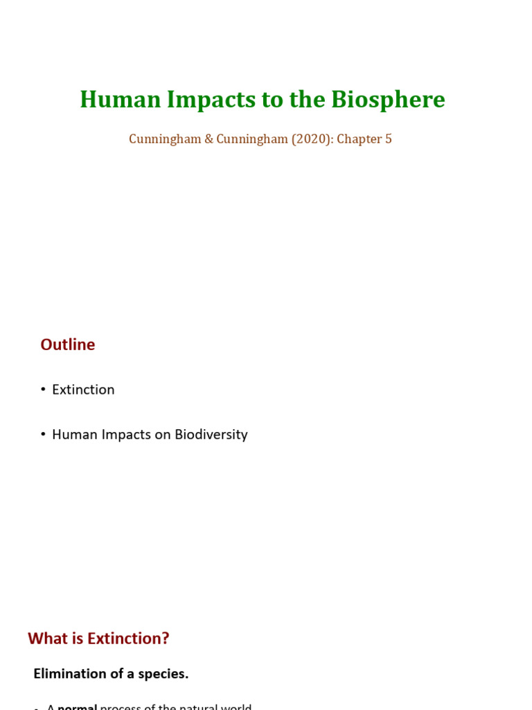 Human Impacts on Biodiversity Explained | PDF | Habitat Destruction ...