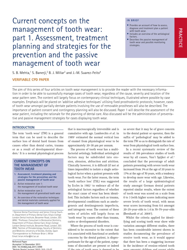 Tooth Wear 1 | PDF | Tooth Enamel | Tooth