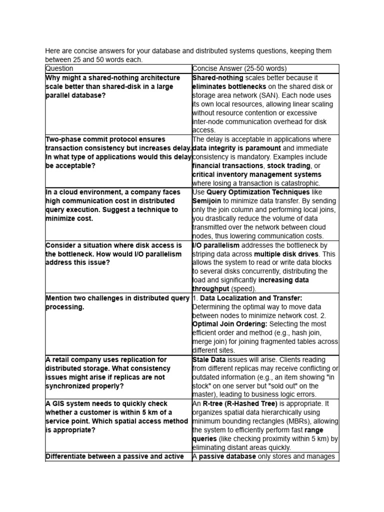 Why Might A Shared-Nothing Architecture Scale Bett.. | PDF | Database Transaction | Databases