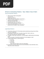 Grade 6 Patterns Worksheet | PDF