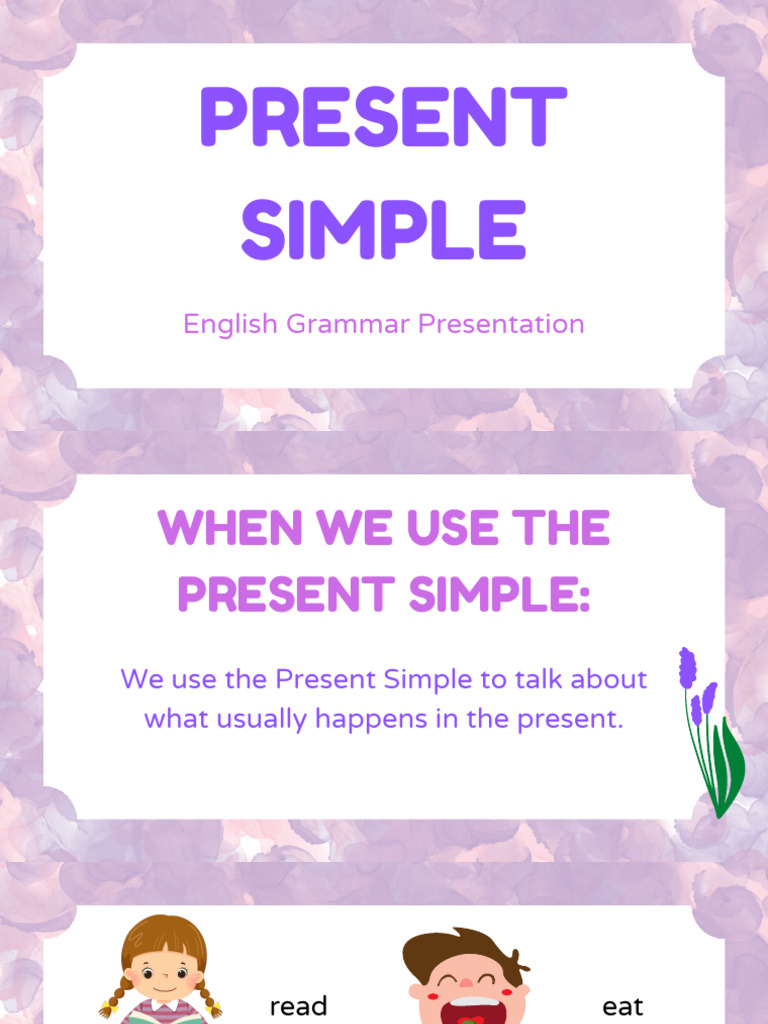 Present Simple English Grammar Presentation | PDF