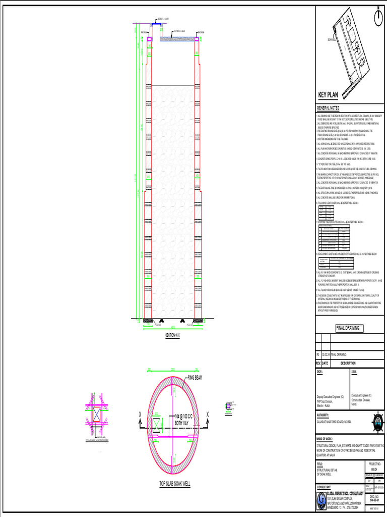 Soak Well & Septic Tank Stru. Drawings-SW-SD-01 | PDF | Concrete | Beam ...