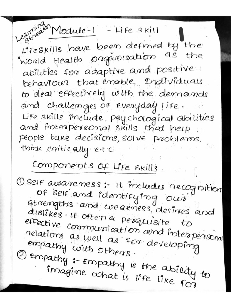 Life Skill Development, Module-1, Short Notes | PDF