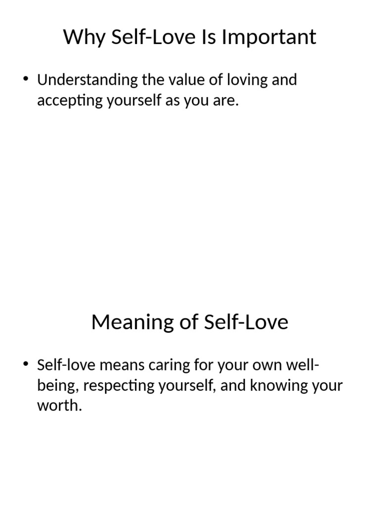 Why Self Love Is Important | PDF