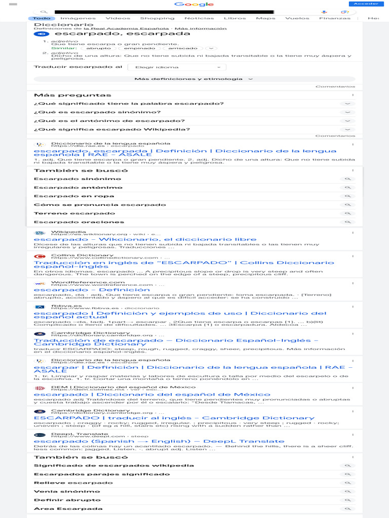 Escarpado - Buscar Con Google | PDF | Diccionario | Lingüística