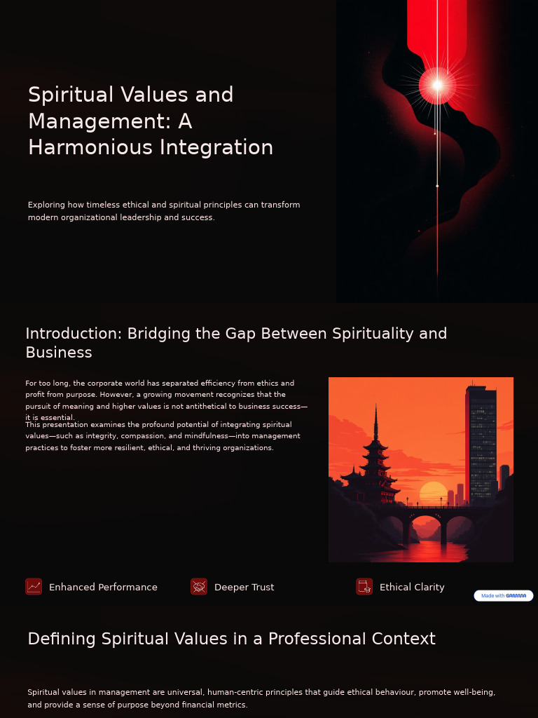 Spiritual Values and Management A Harmonious Integration | PDF ...