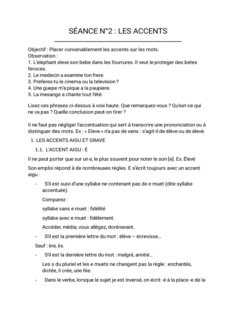 Guide des Accents en Français | PDF | Accent tonique | Syllabe