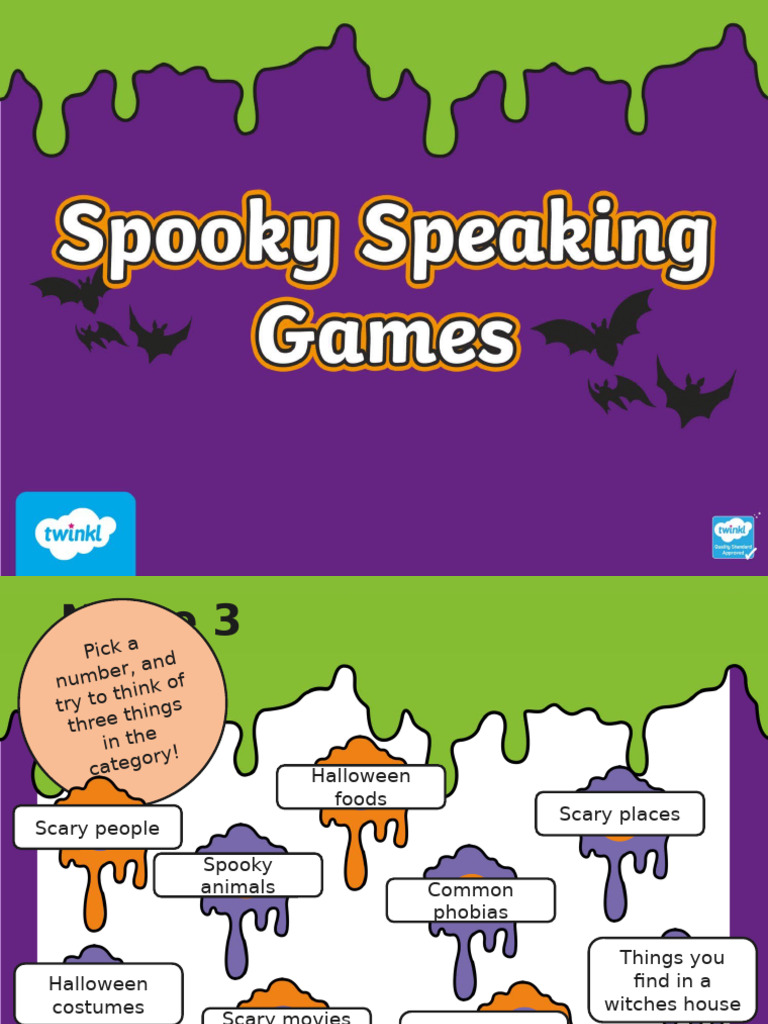 t Eal 1632110572 Spooky Halloween Speaking Games for Esl Ver 5 | PDF