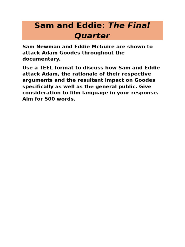 Sam and Eddie | PDF