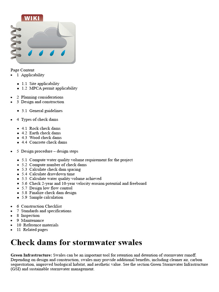 Check Dams for Stormwater Swales - Minnesota Stormwater Manual | PDF ...