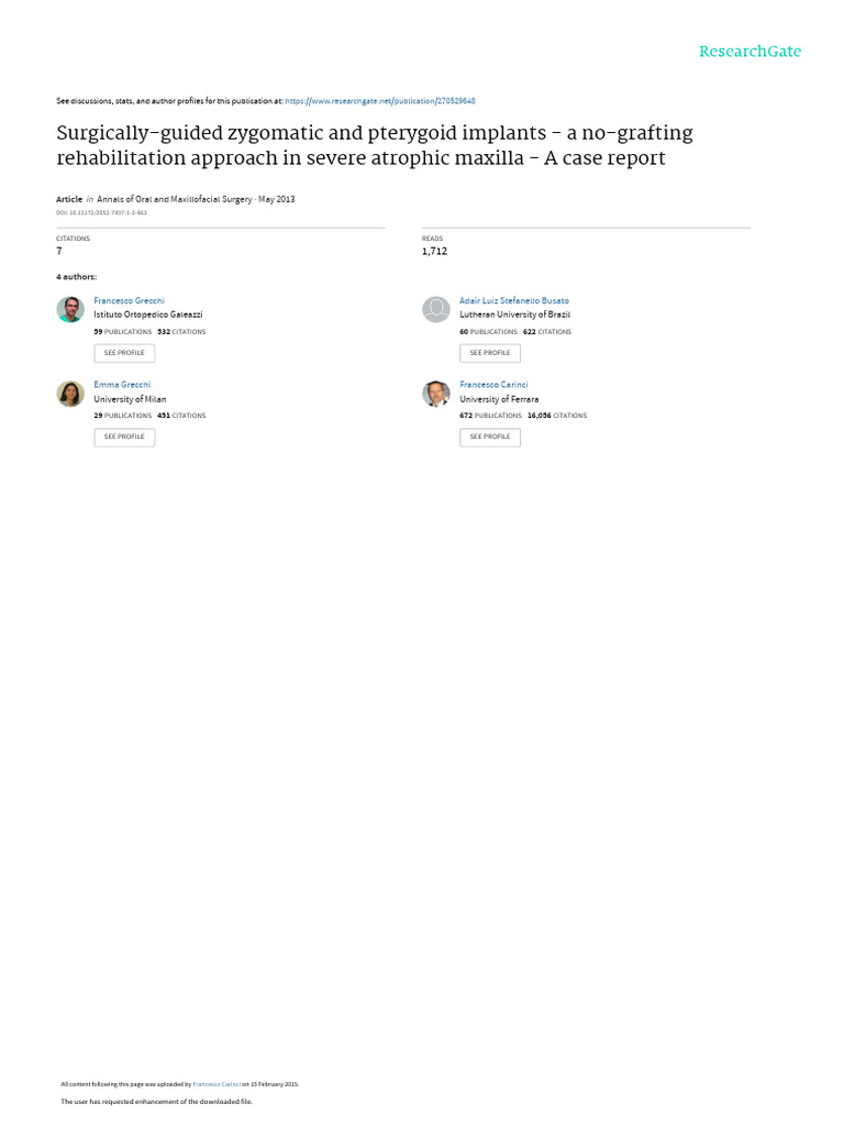 F Grecchi - Surgically-Guided Zygomatic and Pterygoid Implants - A No ...