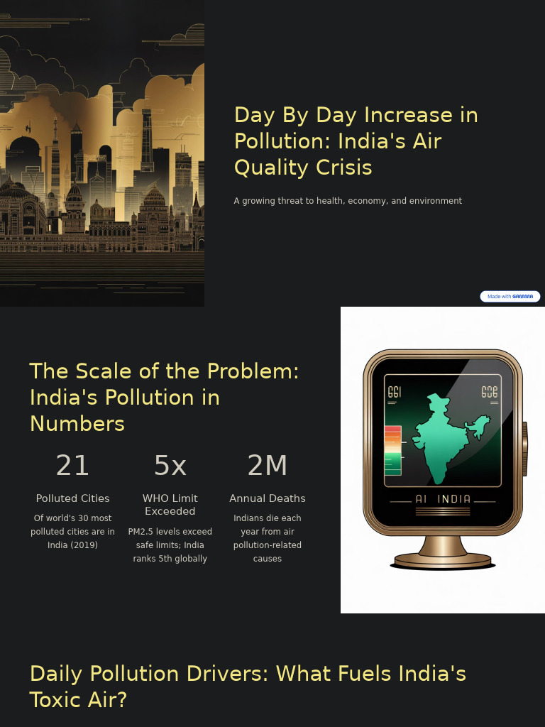 Day by Day Increase in Pollution Indias Air Quality Crisis | PDF | Air ...