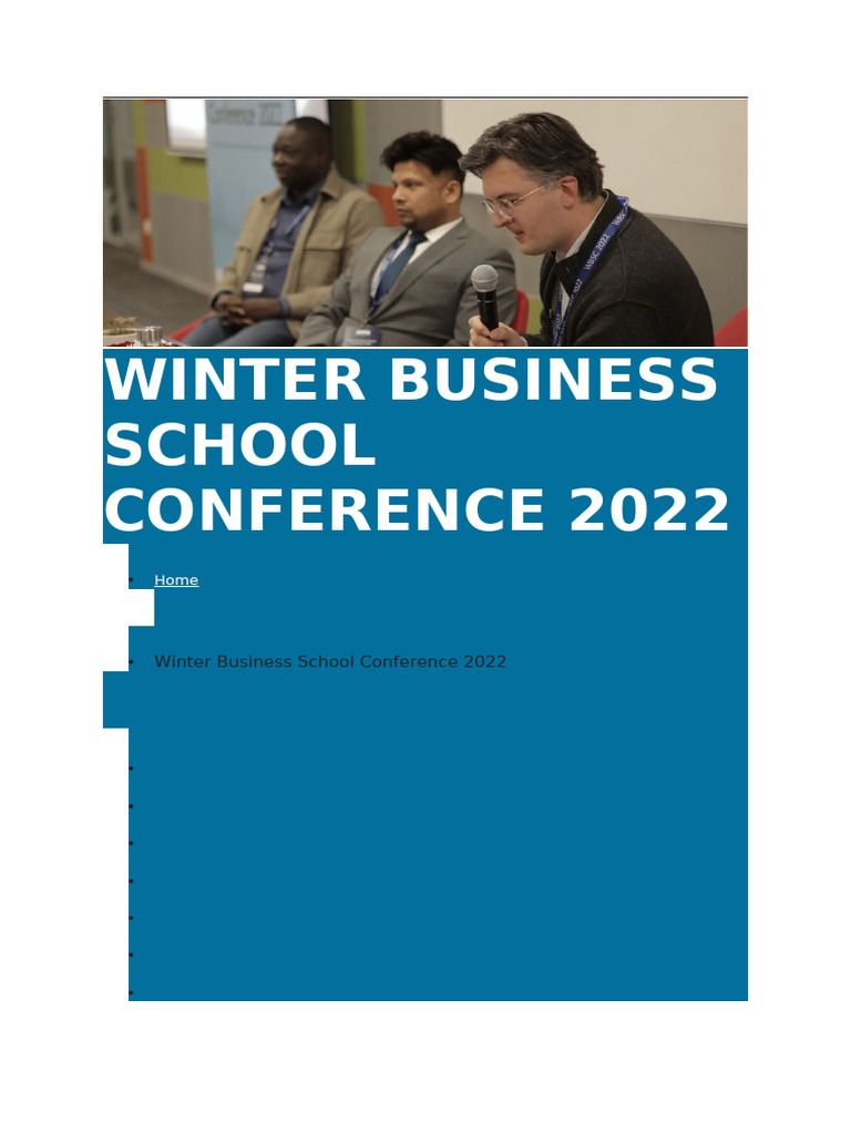 Winter Business School Conference 2026 | PDF