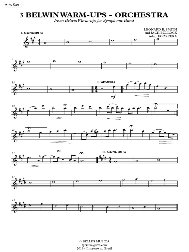 3 BELWIN WARM-UPS - Alto Sax 1 | PDF