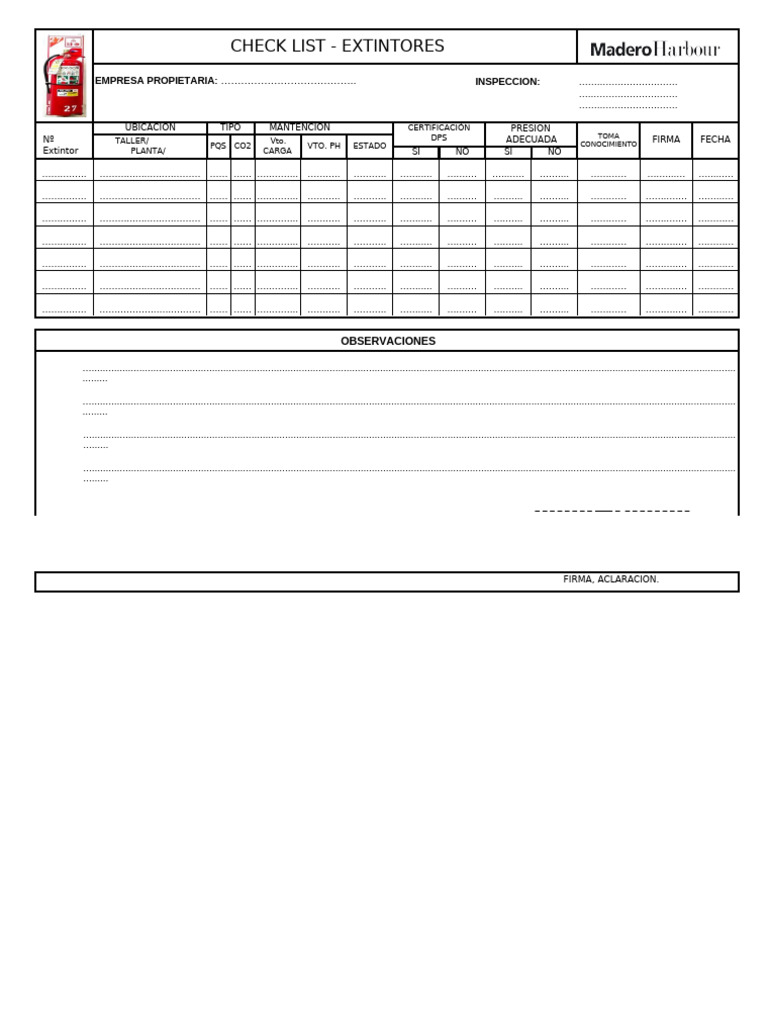 Checklist Extintores MH | PDF
