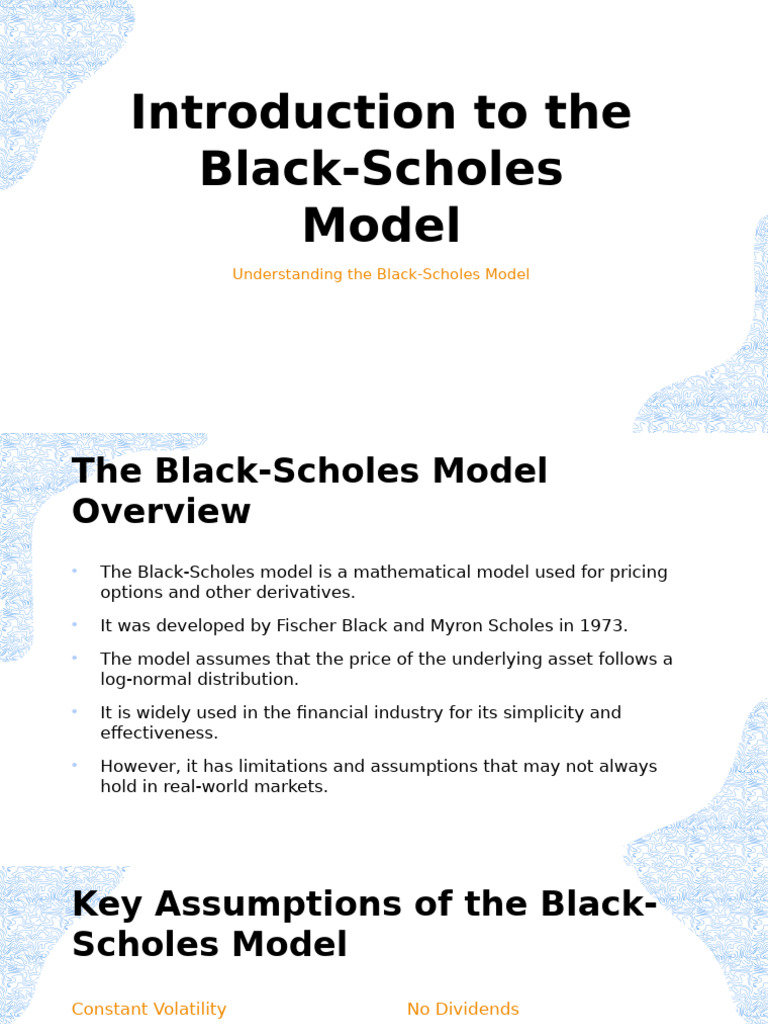 Introduction To The Black-Scholes Model | PDF | Black–Scholes Model ...