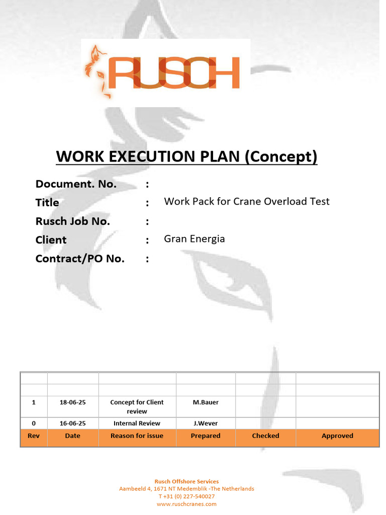 Crane Overload Test Work Pack Guide | PDF | Crane (Machine) | Equipment