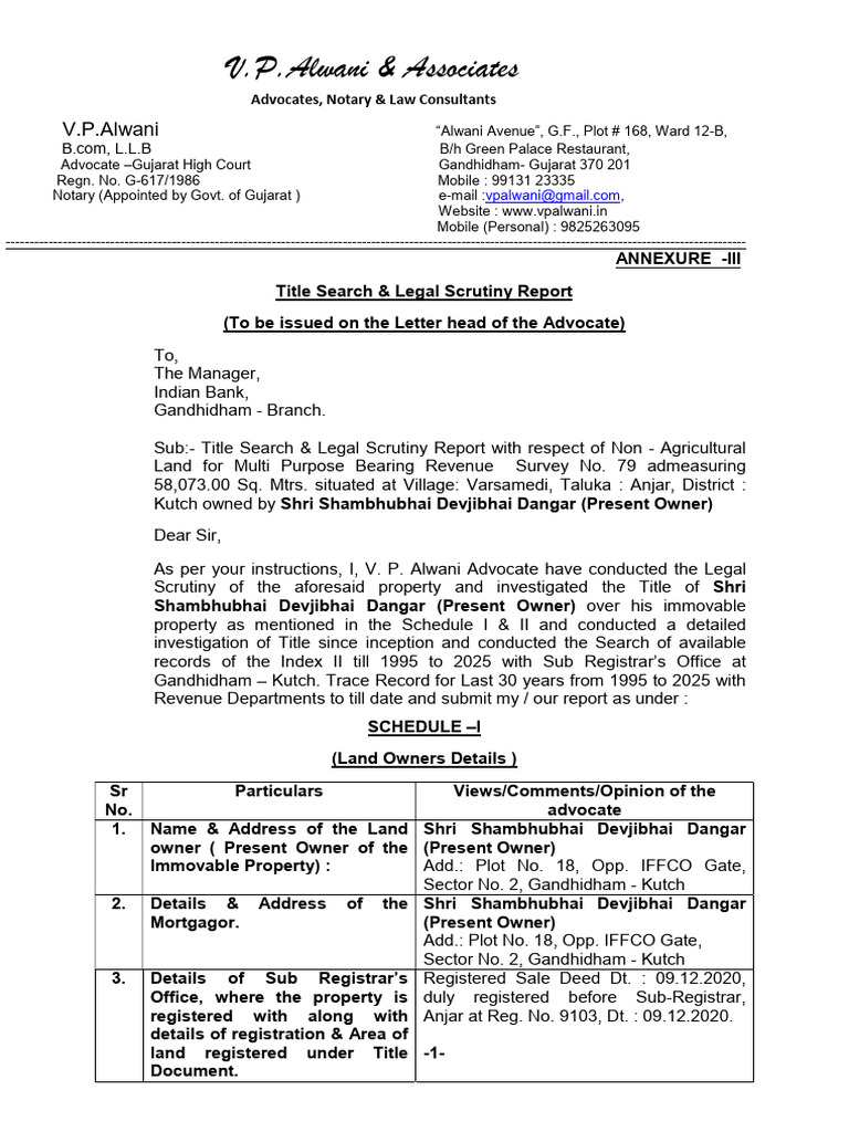 Indian Bank TCR Survey No. 79 | PDF | Lease | Deed