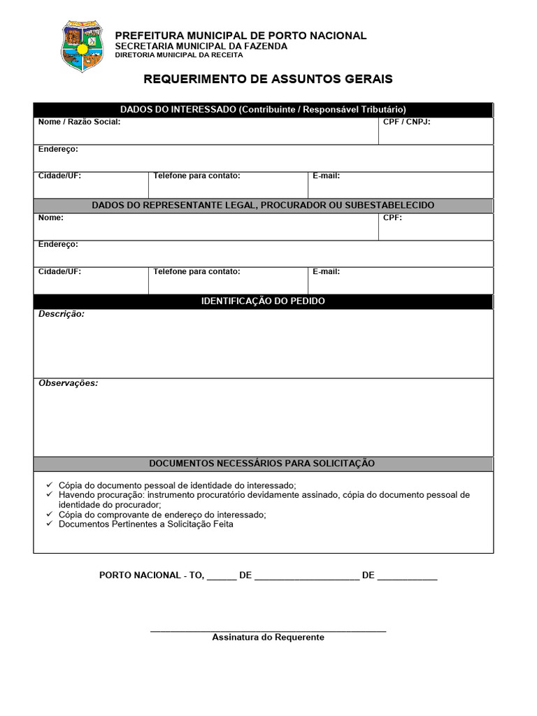 2 - Requerimento - GERAL | PDF