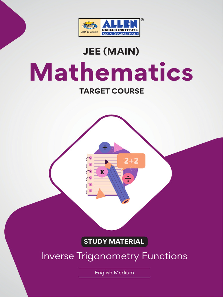 JEE Main Inverse Trigonometry Guide | PDF | Copyright | Intellectual ...