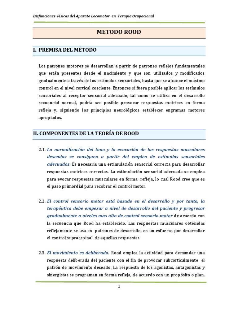 Método Rood y sus componentes para la estimulación sensorial y ...