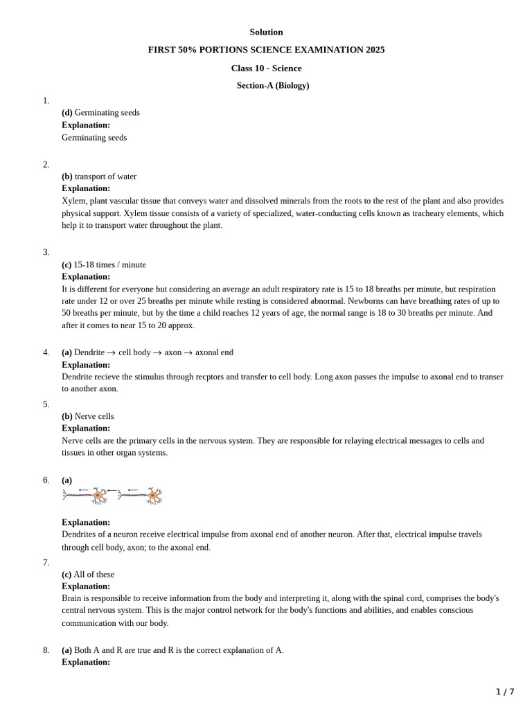 g10 First 50% Science Ms | PDF | Hydroxide | Human Body