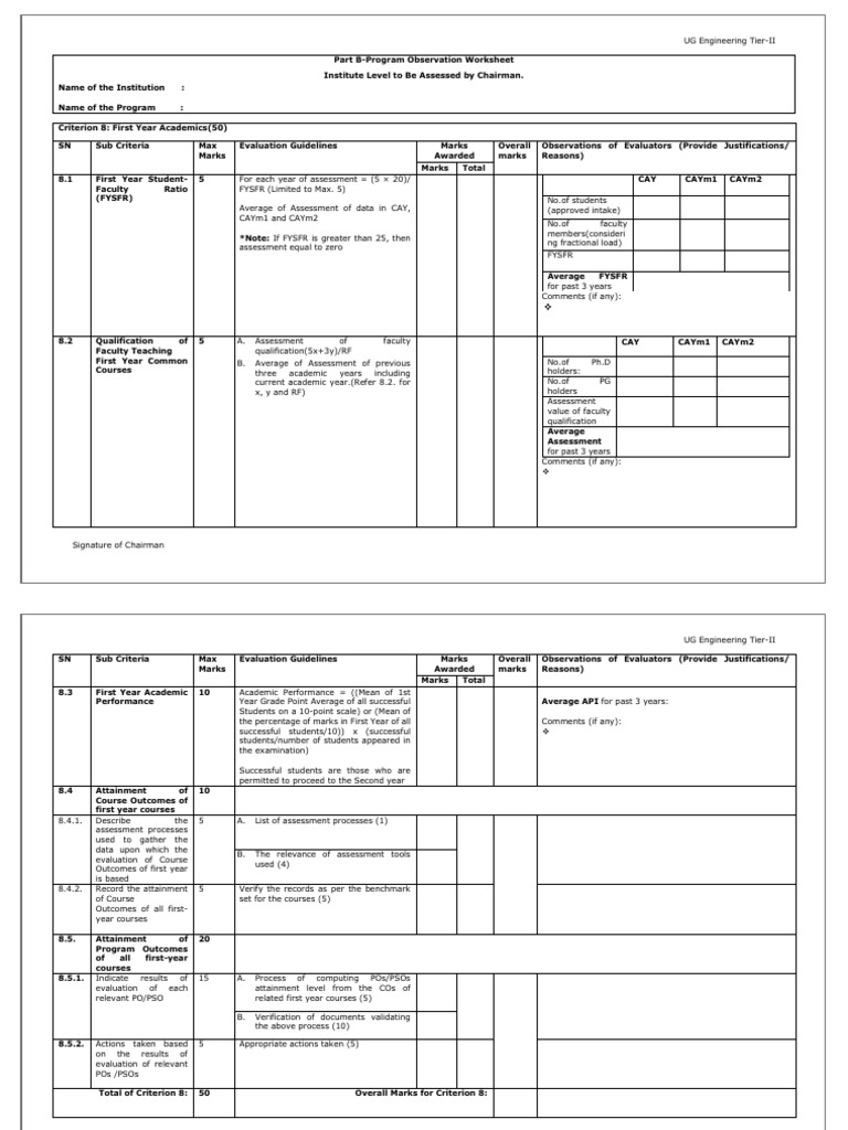 Chairman Report Part B Ug Tier II v0 Format 20240425160156 | PDF
