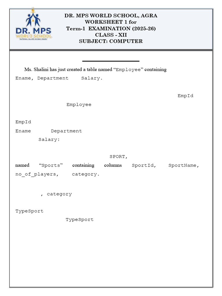 Sql Worksheet1 Pdf Sql Information Science
