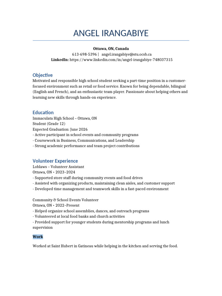 Angel Irangabiye Resume Og | PDF